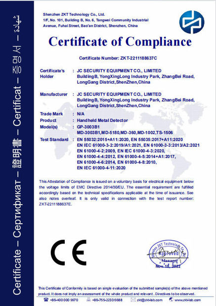 China JC Security Equipment Co., Ltd quality control